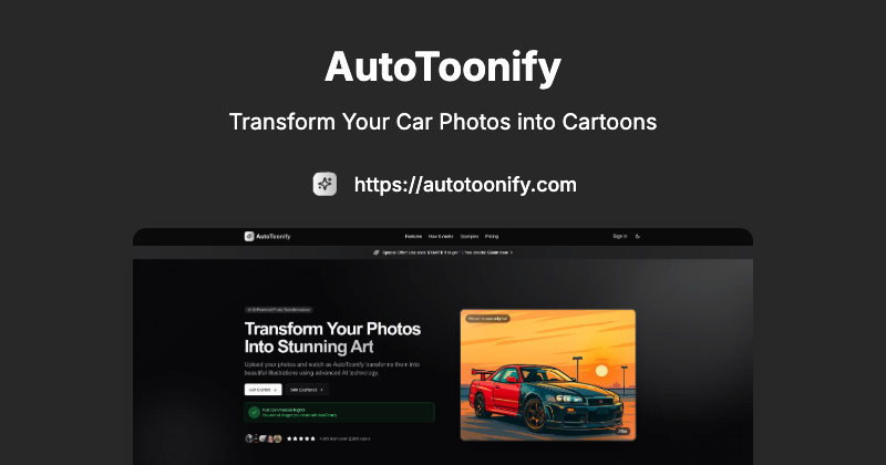AutoToonify - Transform Your Car Photos into Cartoons